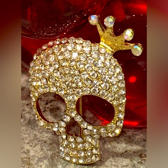 Jewelry | Princess Skeleton Brooch With Rhinestones | Poshmark